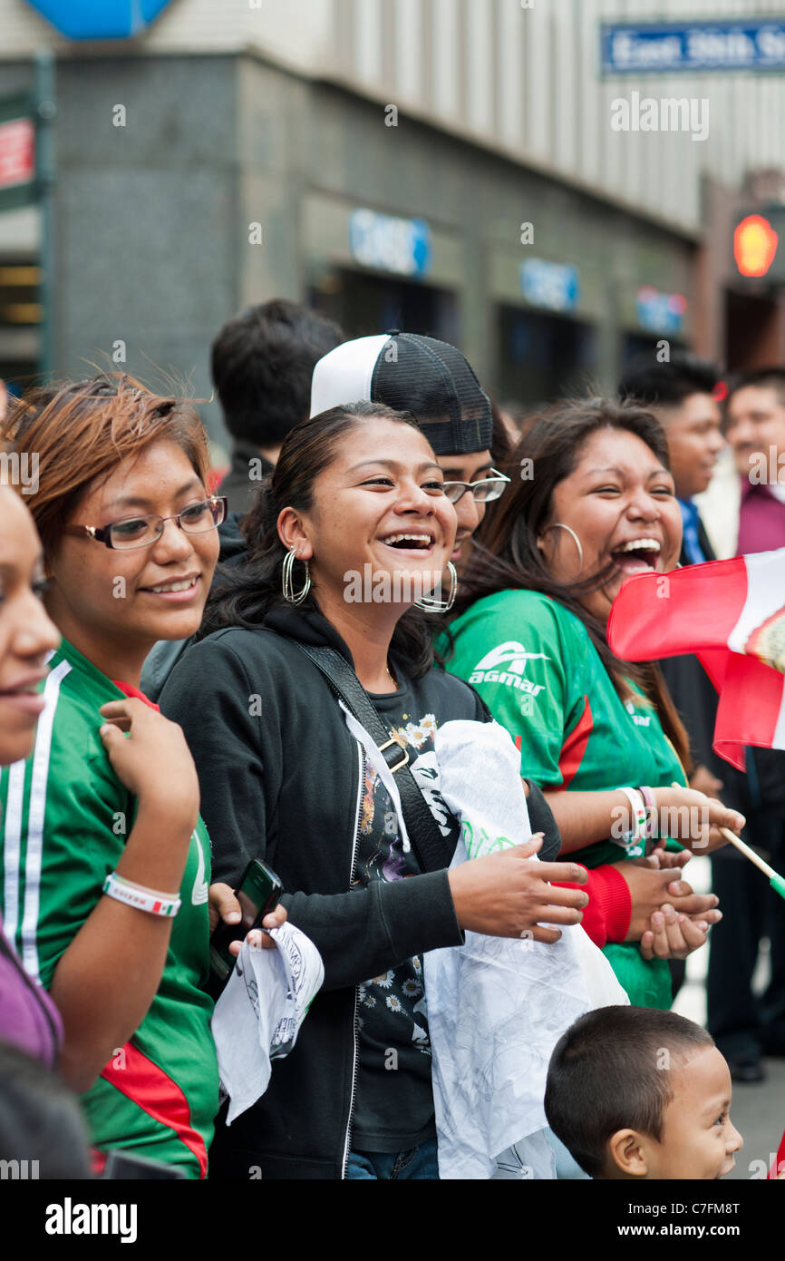Mexican-Americans gather on Madison Avenue in New York for the annual ...