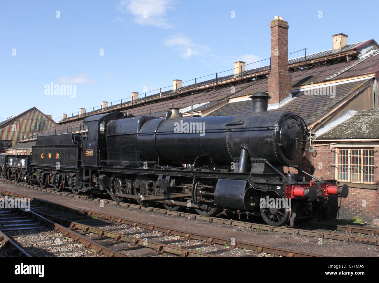GWR Heavy Freight 2-8-0 steam locomotive no 3822 at Didcot Railway ...