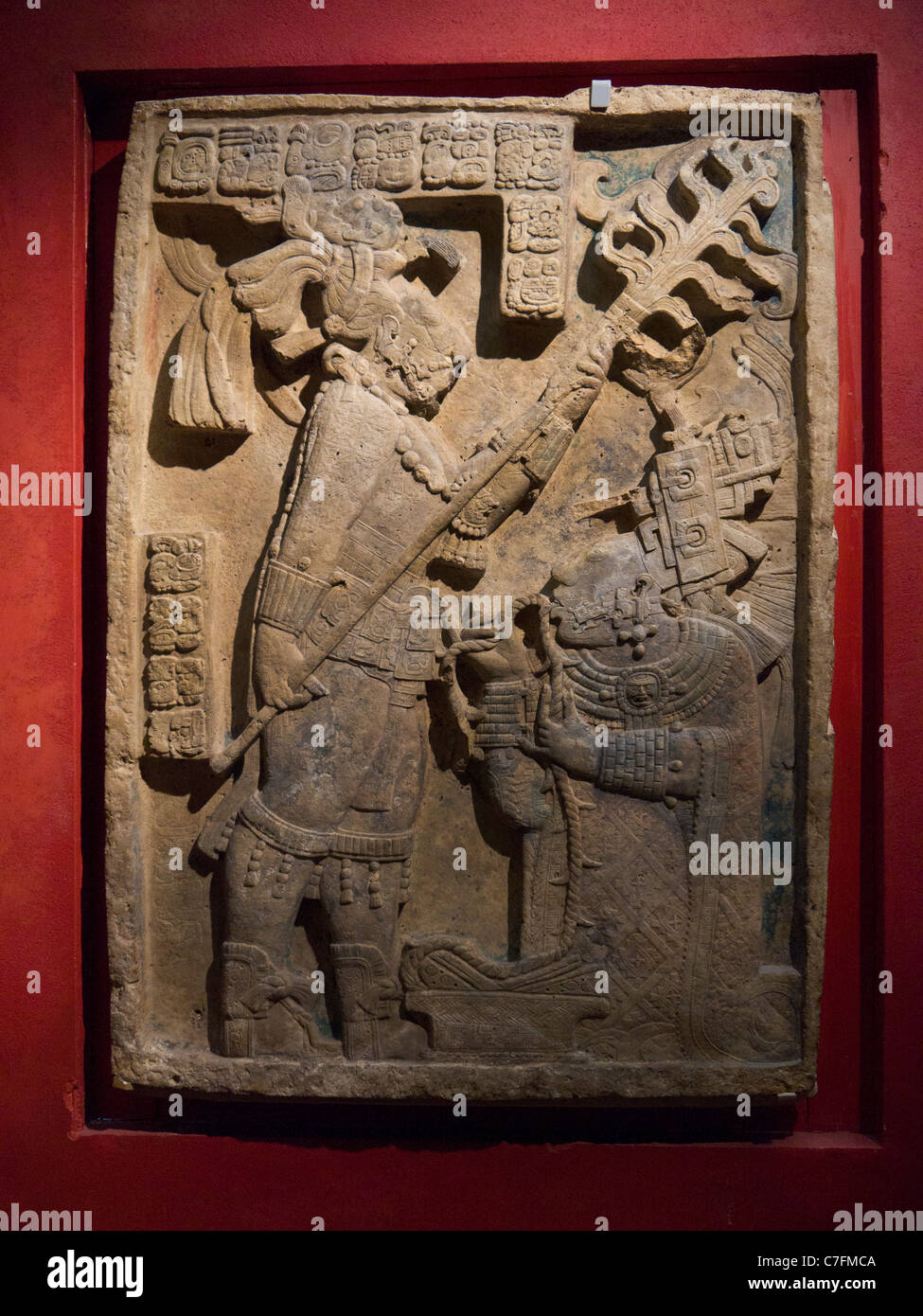 Carved Stone Aztec Panel in the British Museum in London England Stock ...