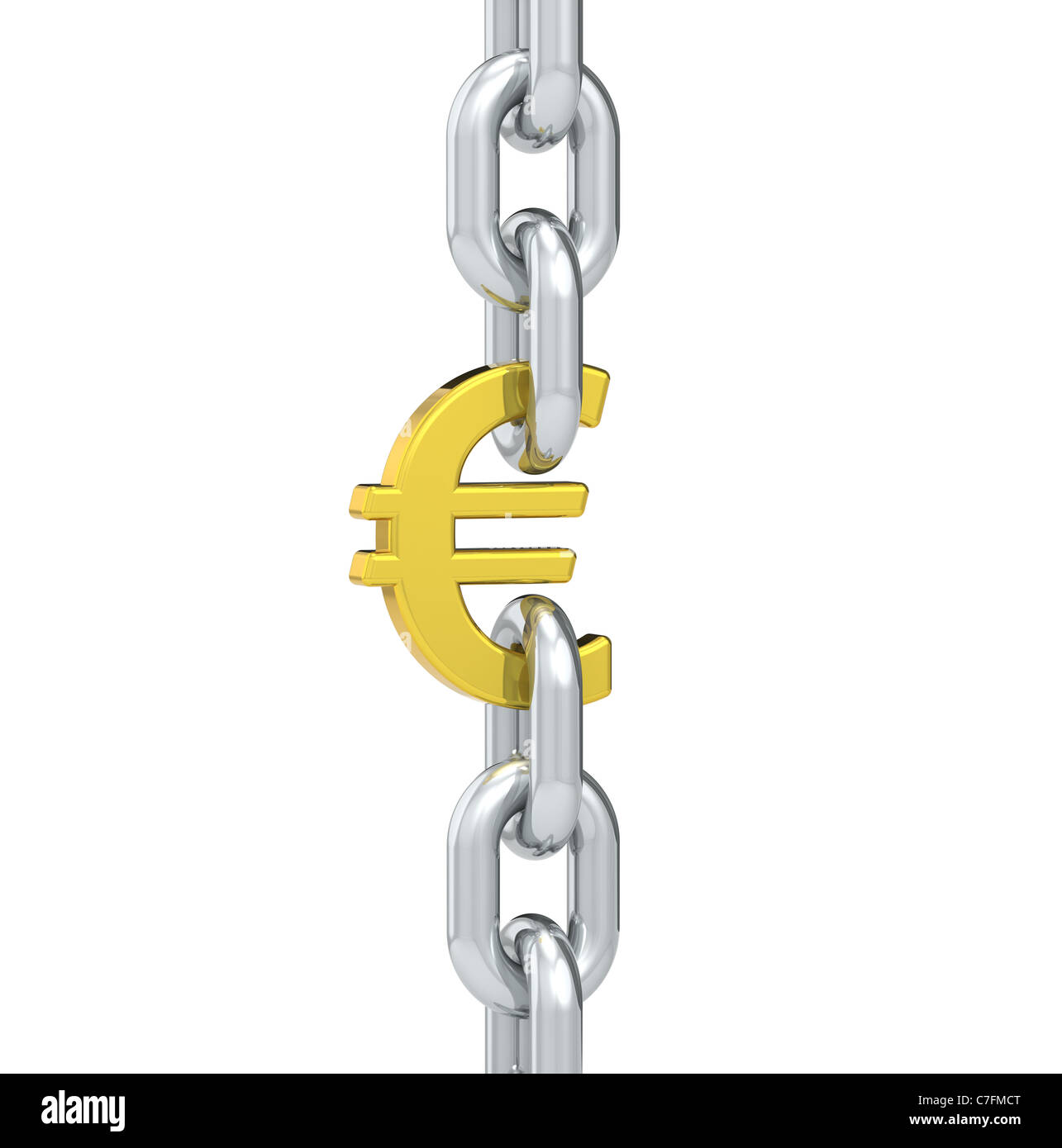 Chain linked with Euro symbol Stock Photo - Alamy