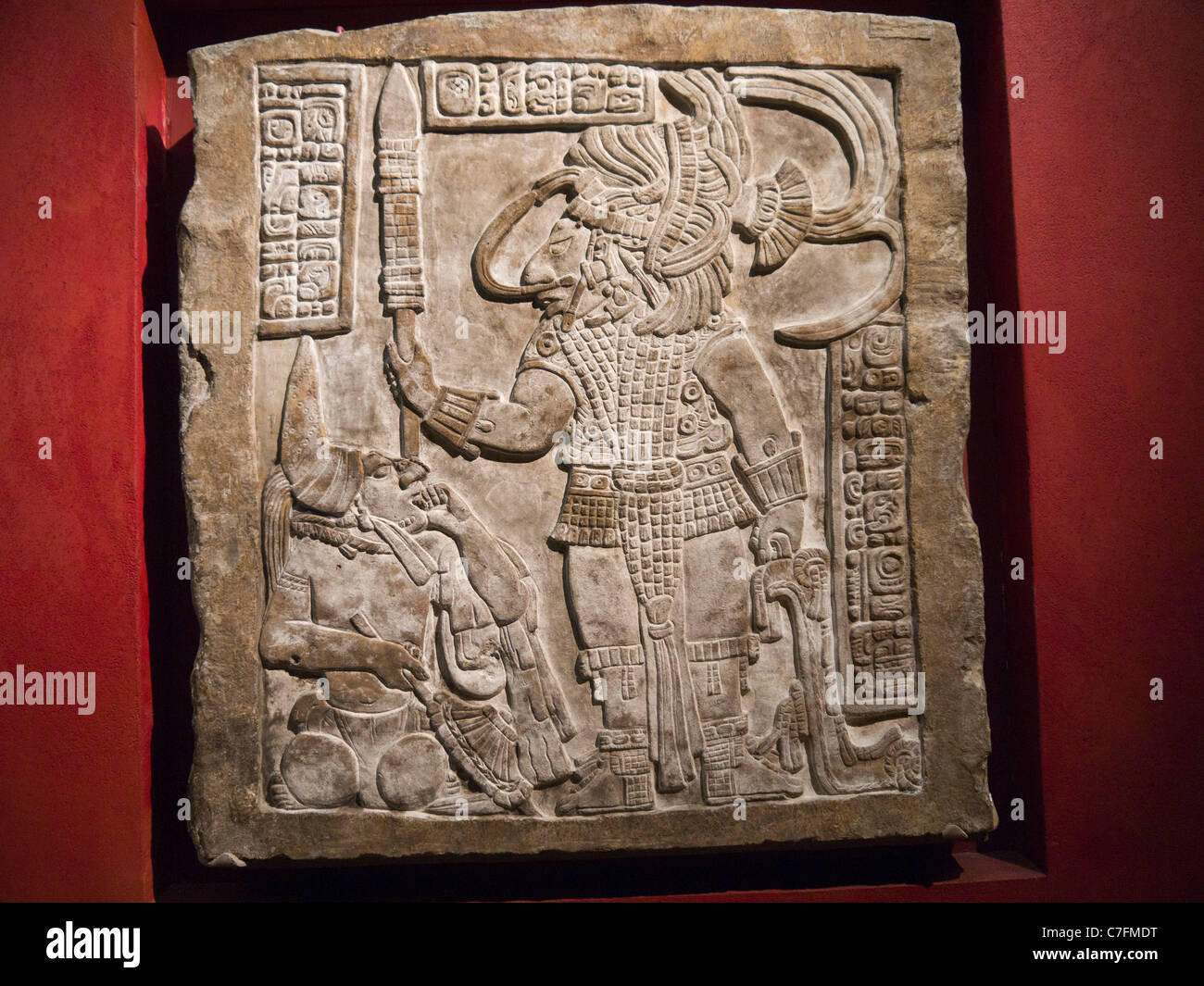Carved Stone Aztec Panel in the British Museum in London England Stock ...