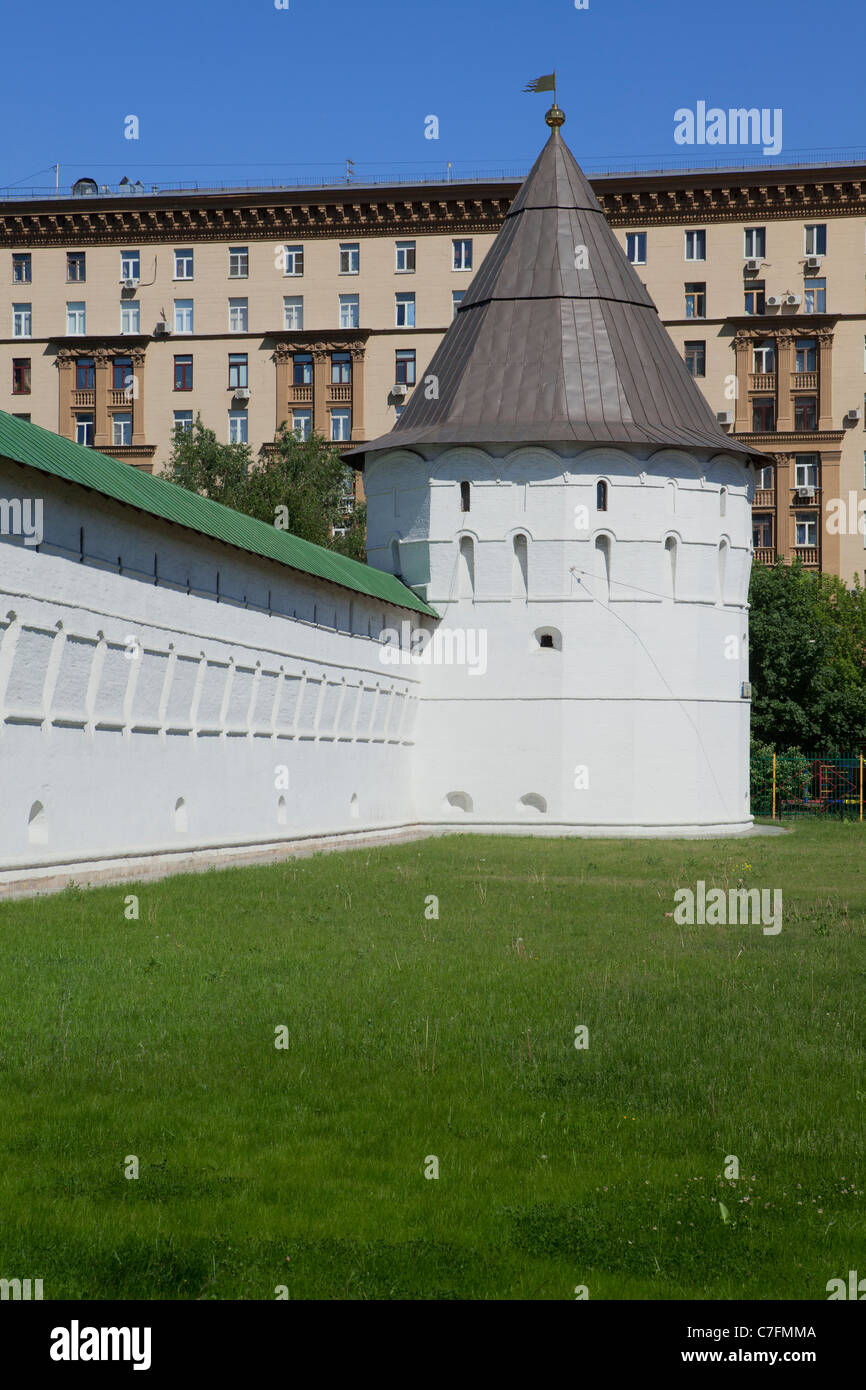 Defensive wall of Novospassky Monastery in Moscow, Russia Stock Photo ...