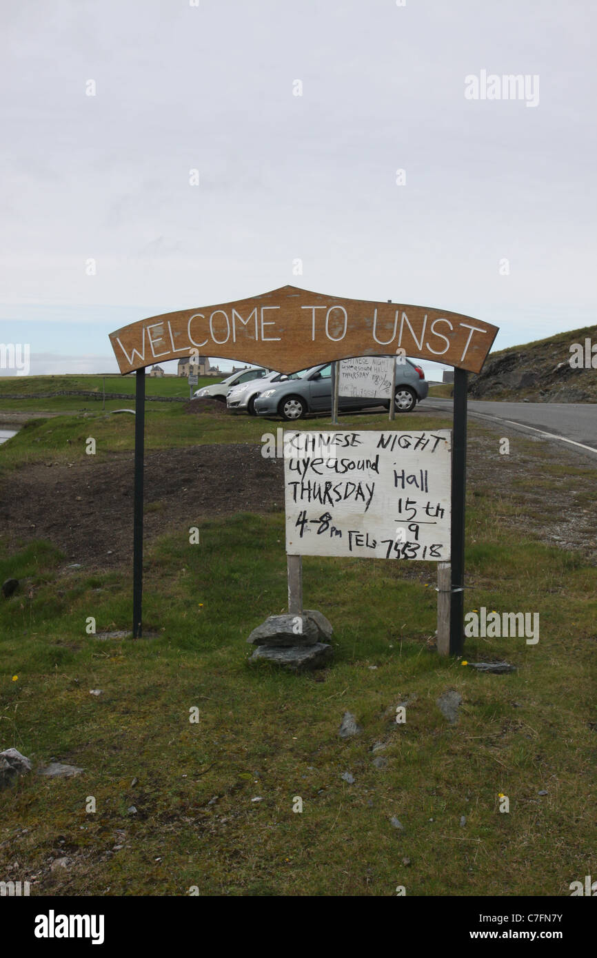 Welcome to unst sign hi-res stock photography and images - Alamy