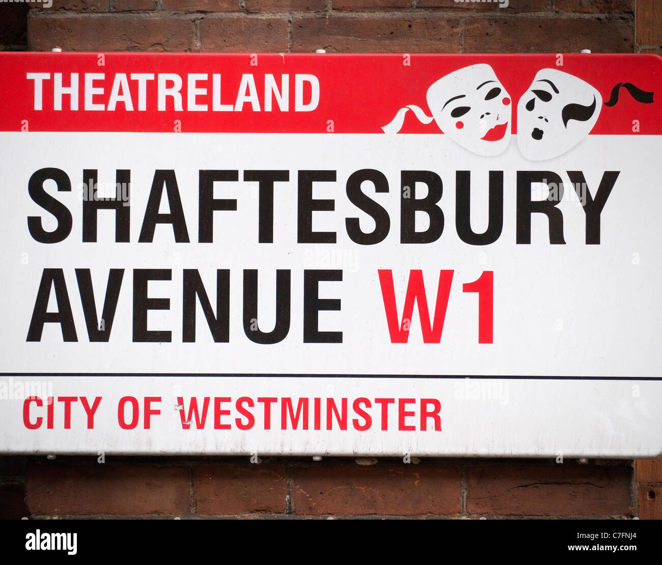 Street sign, Theatre Land, West End London Stock Photo - Alamy
