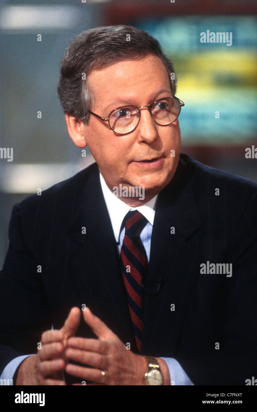 Senator Mitch McConnell on "Meet The Press" in Washington, DC Stock ...