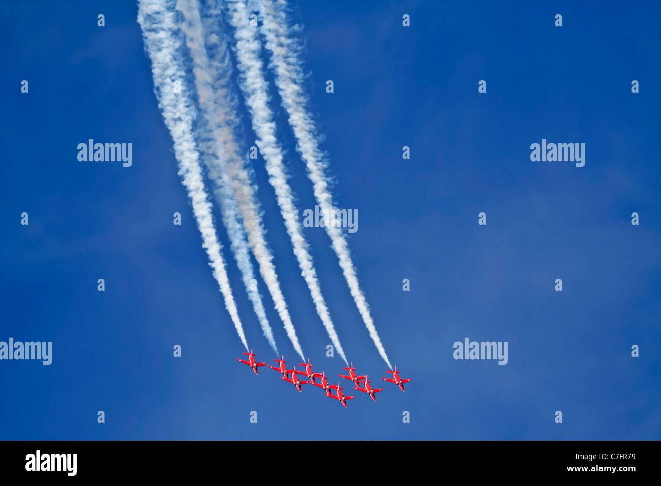 The Red Arrows, the UK’s premier aerobatic team, performed a stunning ...
