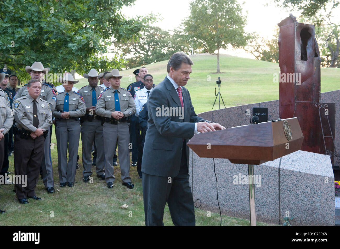 Texas Gov. Rick Perry speaks at ceremony for 10th anniversary of the 9 ...