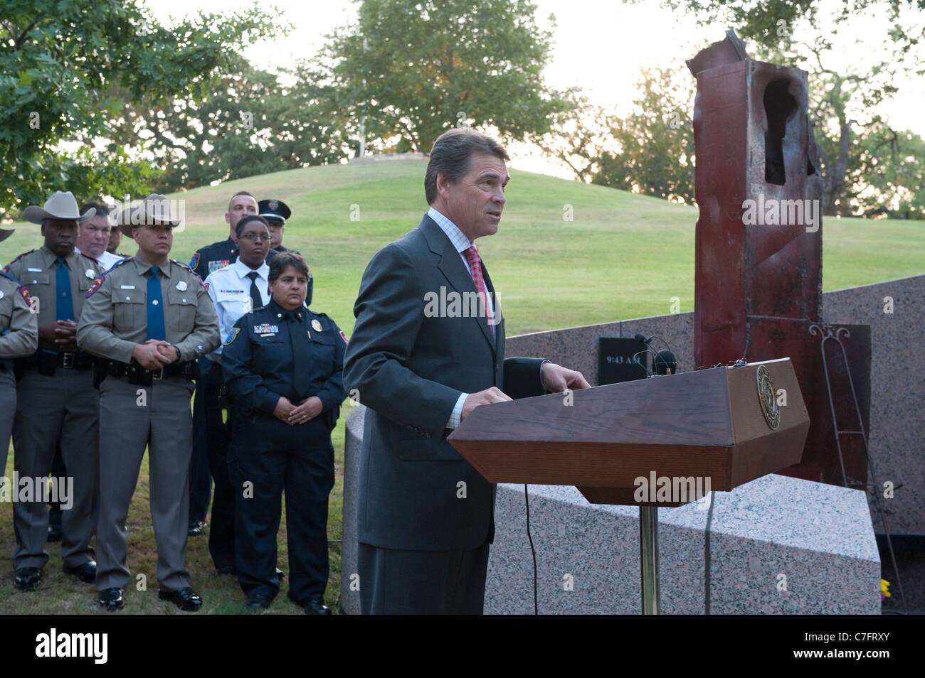 Texas Gov. Rick Perry speaks at ceremony for 10th anniversary of the 9 ...