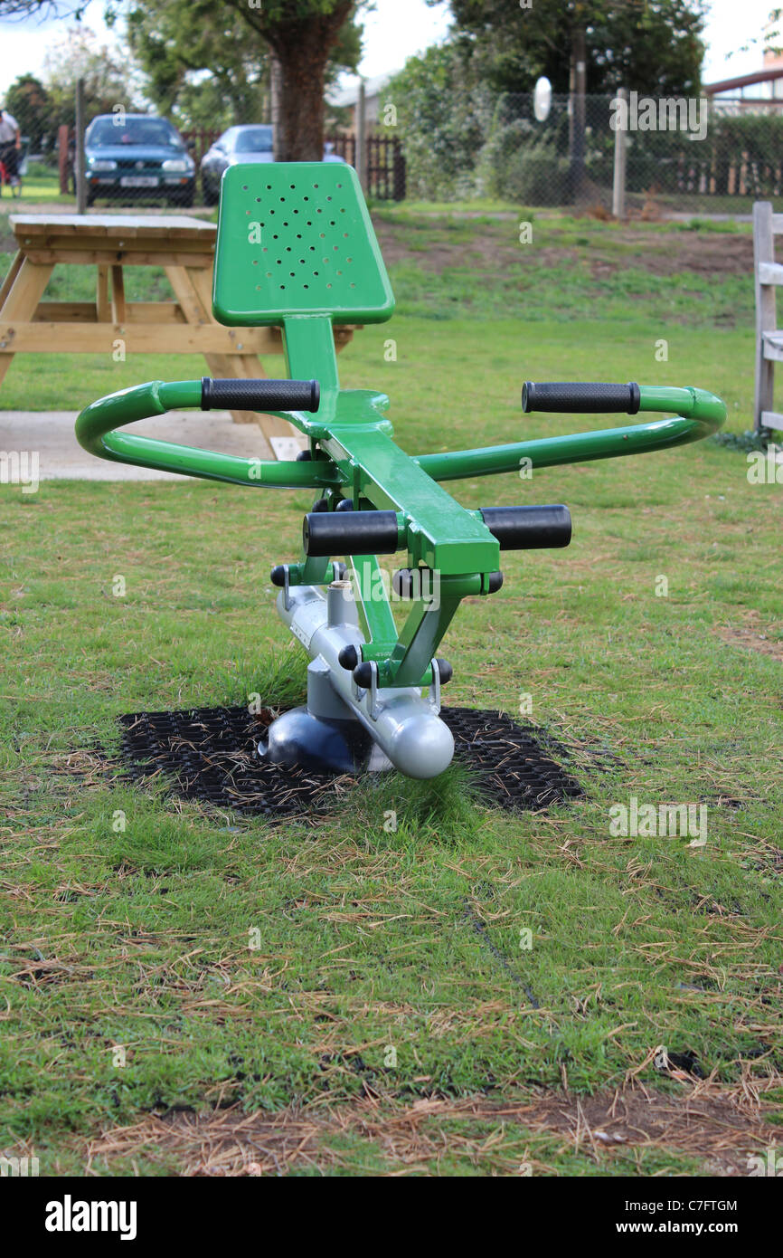 Rower Outdoor Gym Equipment in Necton Norfolk Stock Photo - Alamy