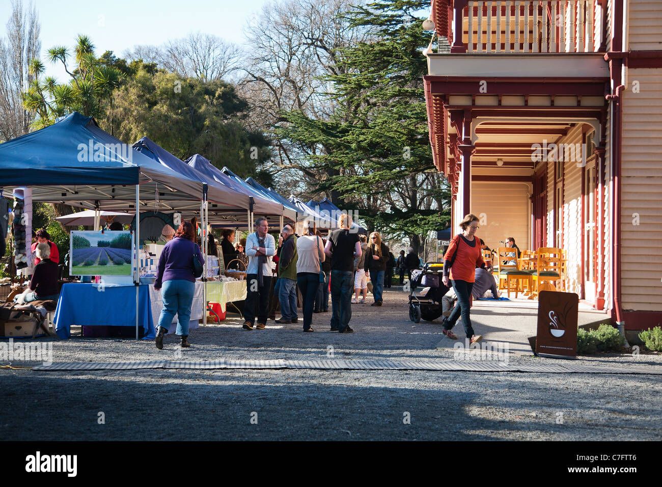 People at the Riccarton outdoor market in the grounds of Riccarton ...