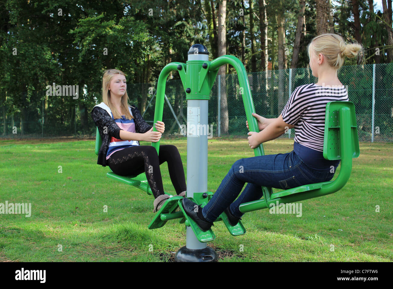 Rower Outdoor Gym Equipment in Necton Norfolk Stock Photo - Alamy