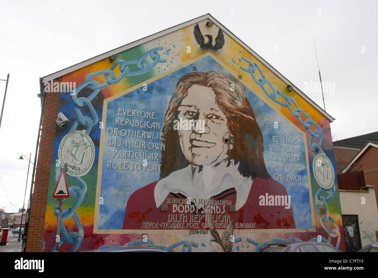 bobby sands republican wall mural painting west belfast northern ...