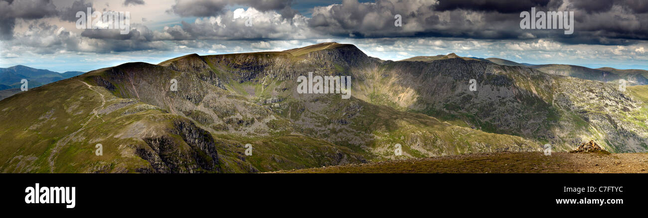 Panoramic of The Helvellyn Mountain range, Dollywagon Pike, Nethermost ...