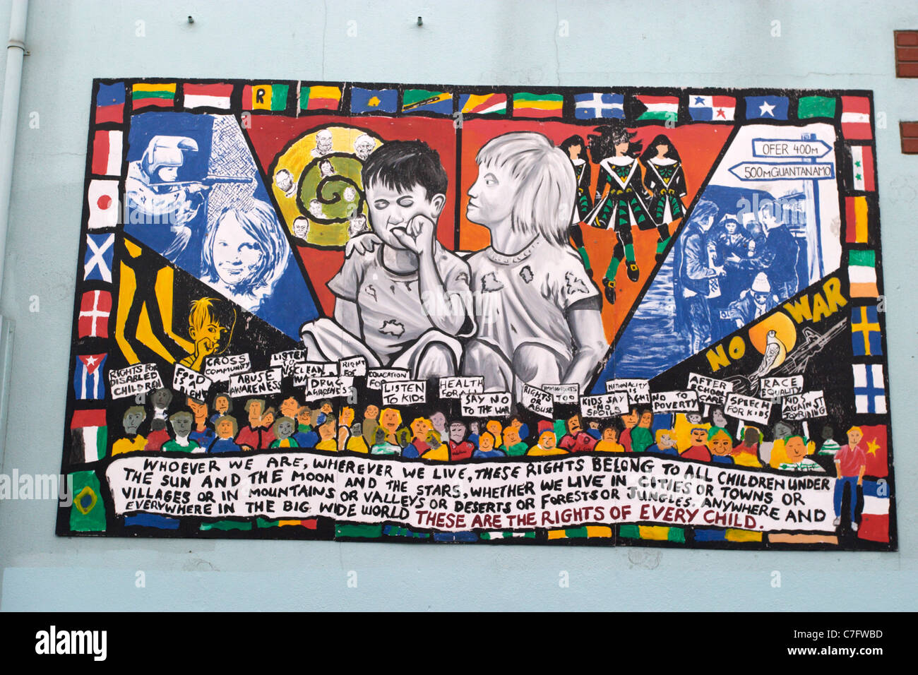 children of the world rights republican wall mural painting west ...