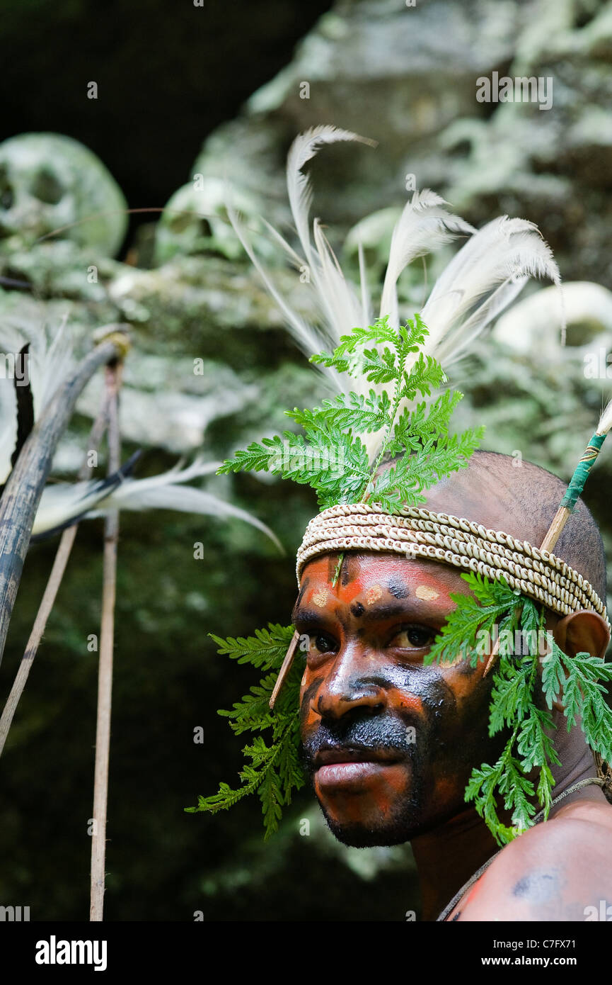 INDONESIA, NEW GUINEA, SECTOR SENGGI - The warrior of a Papuan tribe of ...