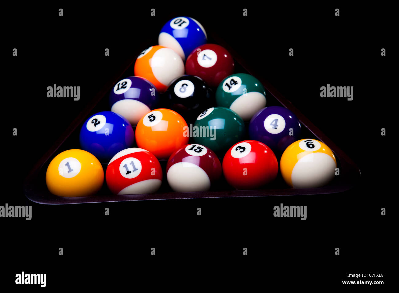 Billiard table and balls Stock Photo - Alamy