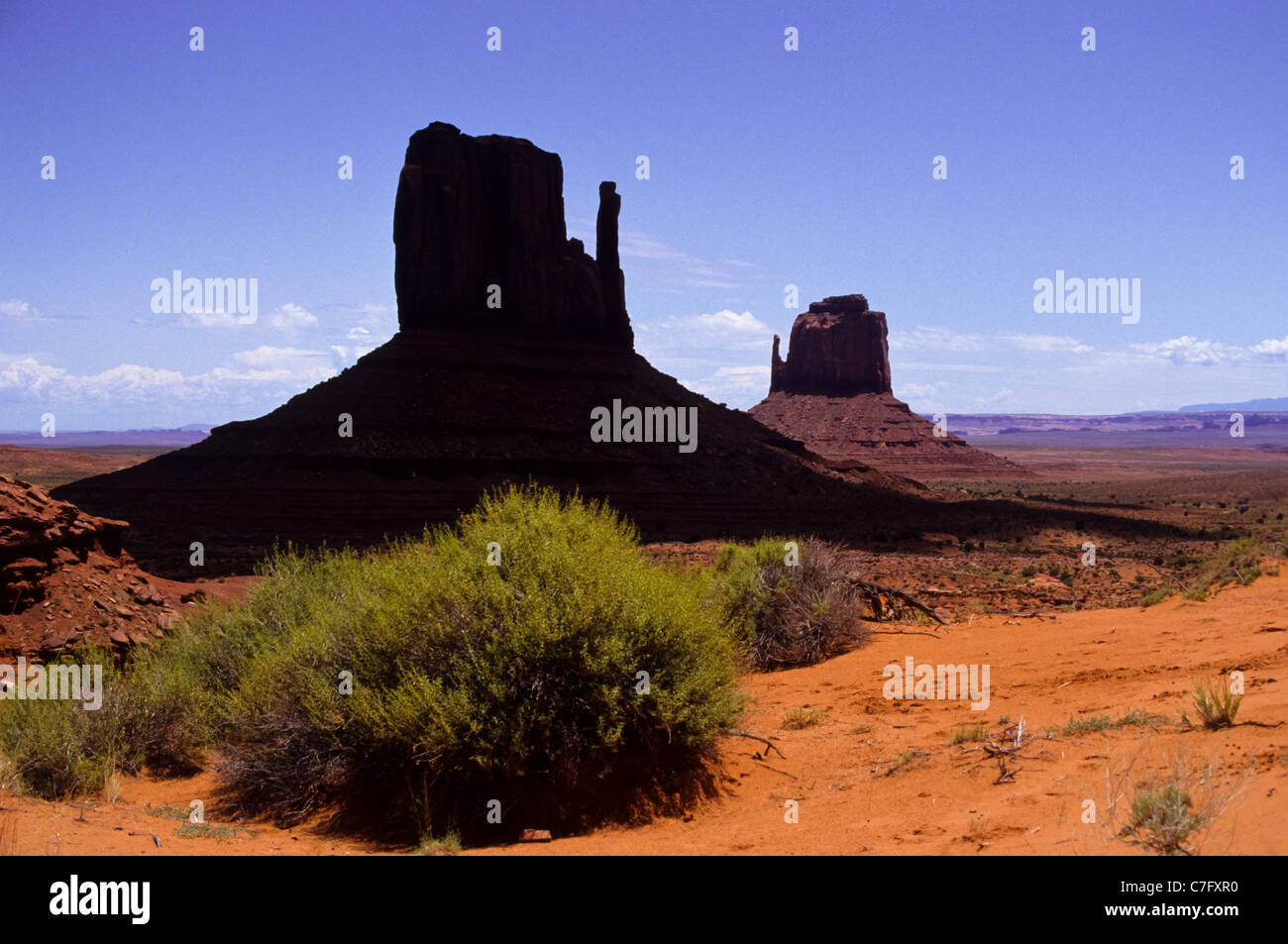 The Mittens mesas in Monument Valley National Park and navaho Indian ...