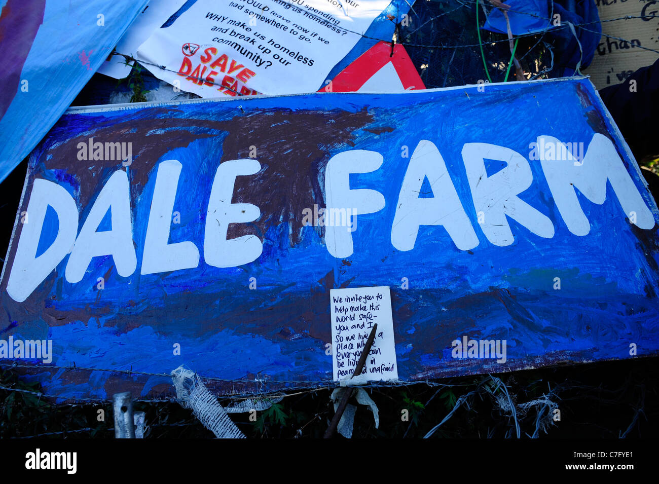 Traveller eviction at Dale Farm, Gypsy, Site, Basildon. Essex, United ...