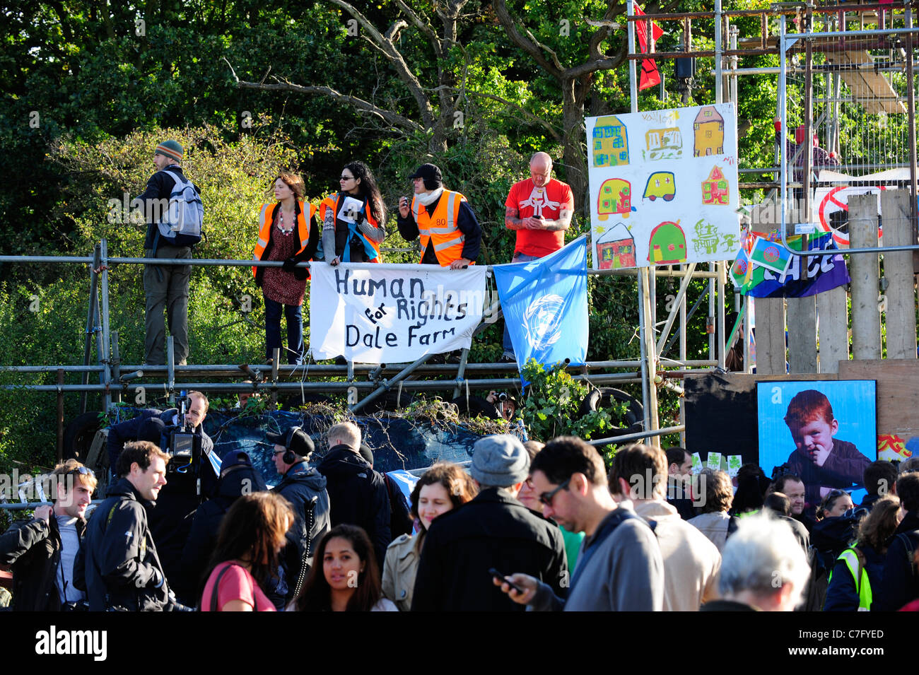 Traveller eviction at Dale Farm, Gypsy, Site, Basildon. Essex, United ...