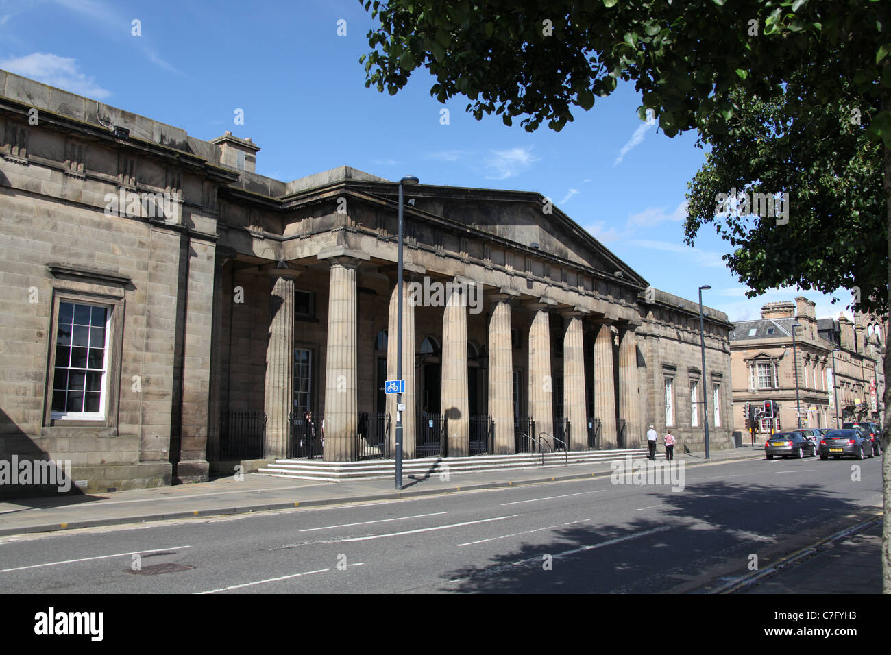 City of Perth, Scotland. The early 19th century colonnaded entrance to ...
