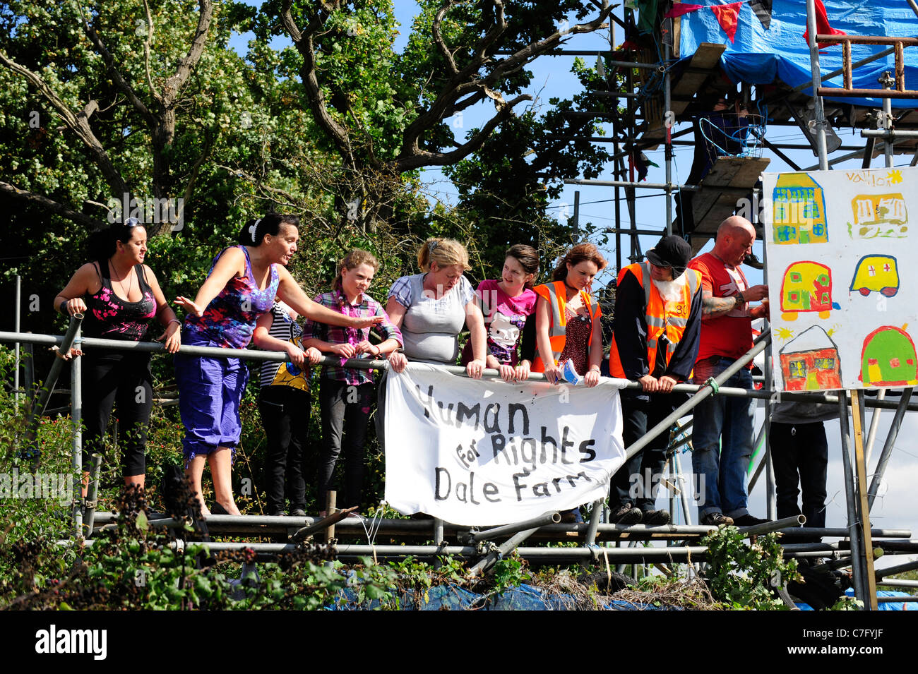 Traveller eviction at Dale Farm, Gypsy, Site, Basildon. Essex, United ...