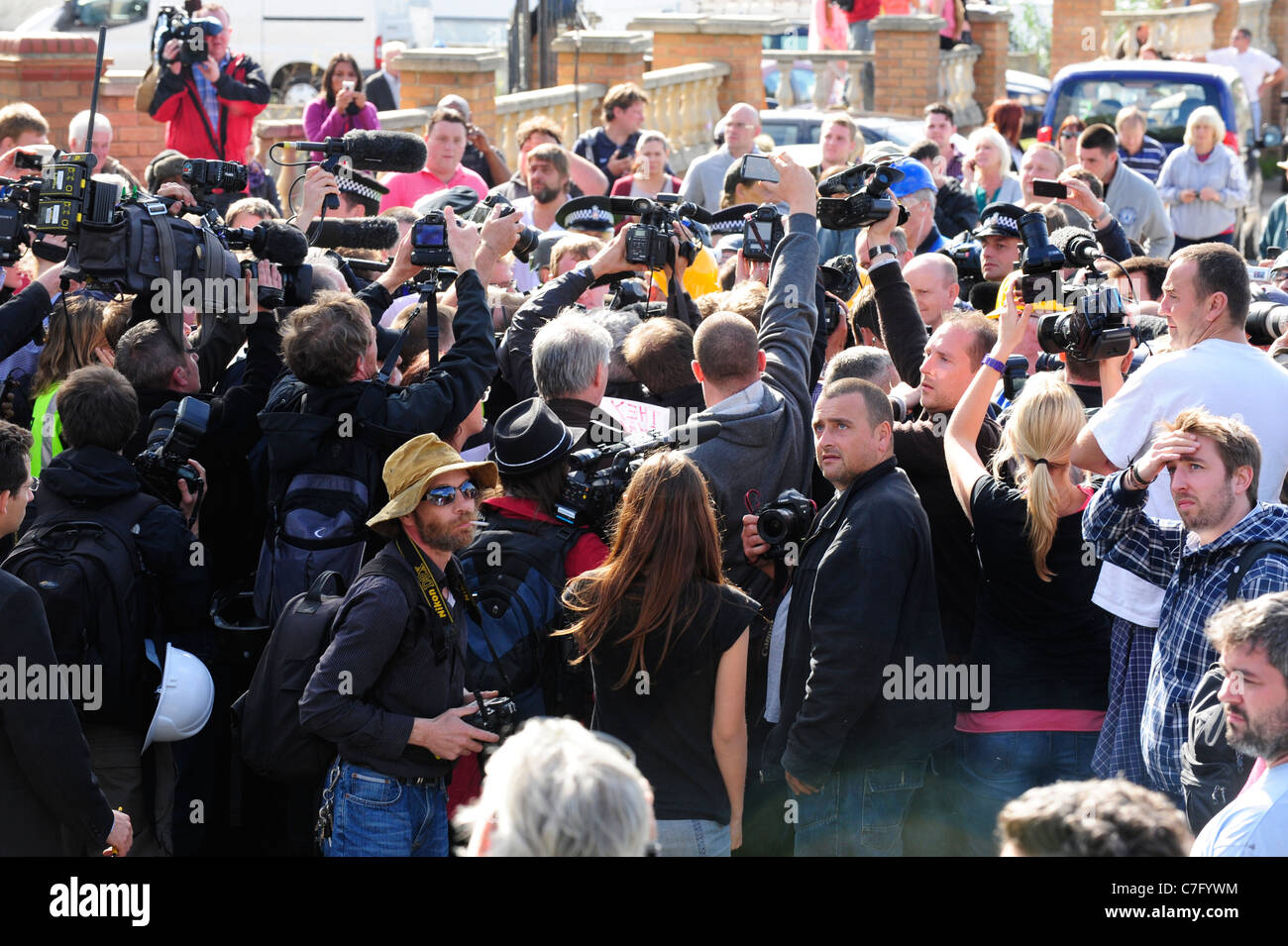 Traveller eviction at Dale Farm, Gypsy, Site, Basildon. Essex, United ...