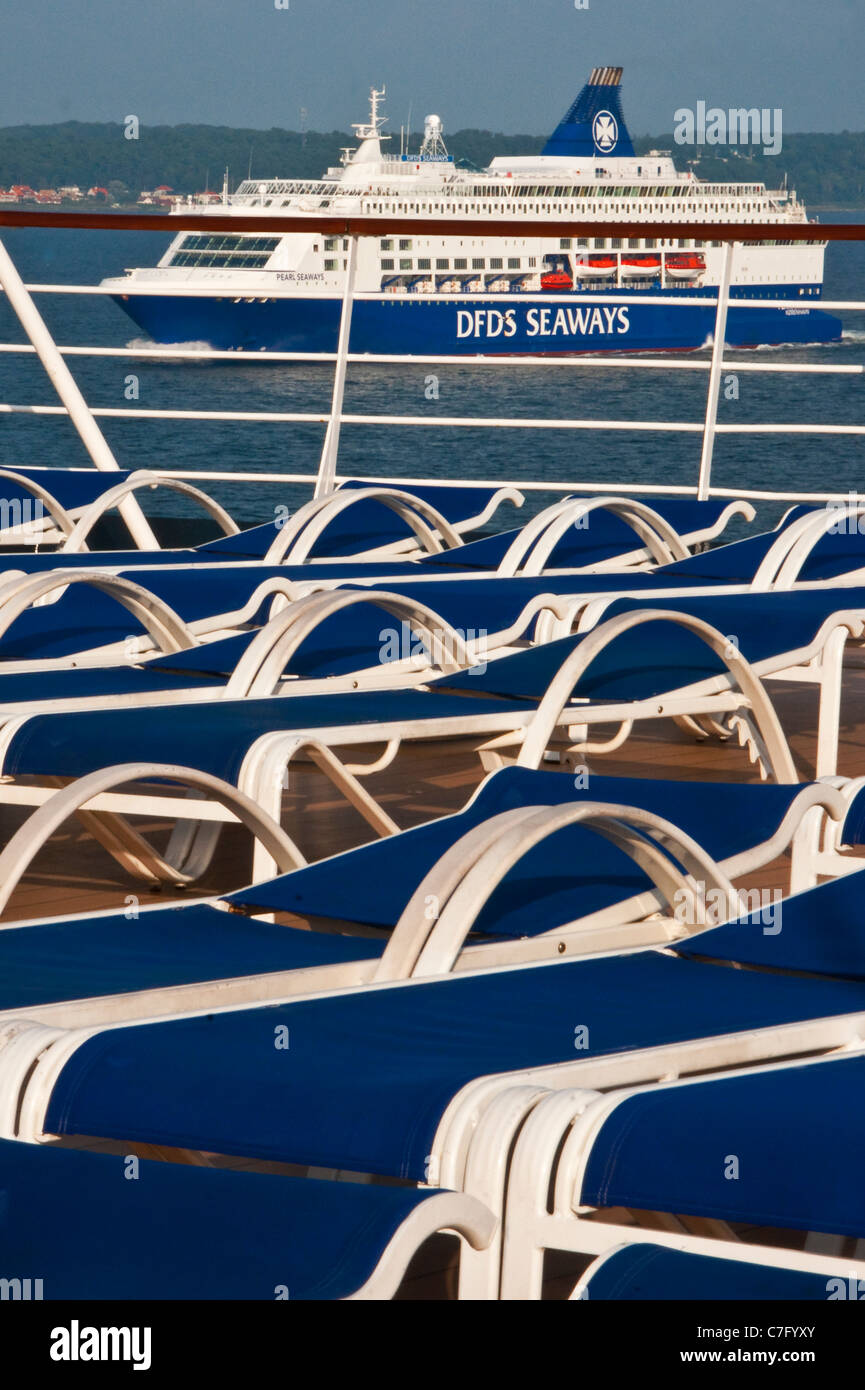 Danish mini-cruise ship of the DFDS Seaways shipping company on the ...