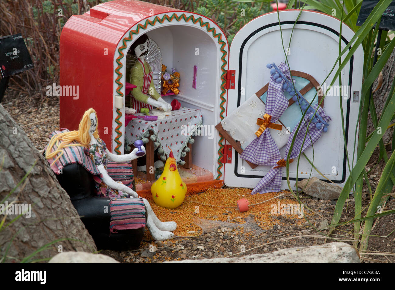 Day of the Dead skeleton display in the Princess of Wales greenhouse ...