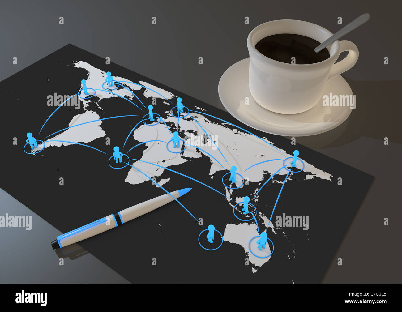 render of a global social network Stock Photo - Alamy