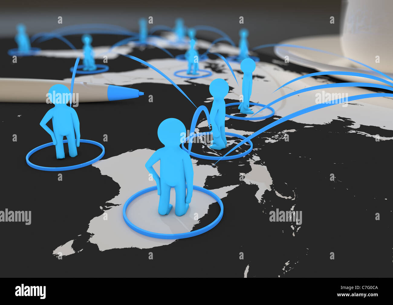render of a global social network Stock Photo - Alamy