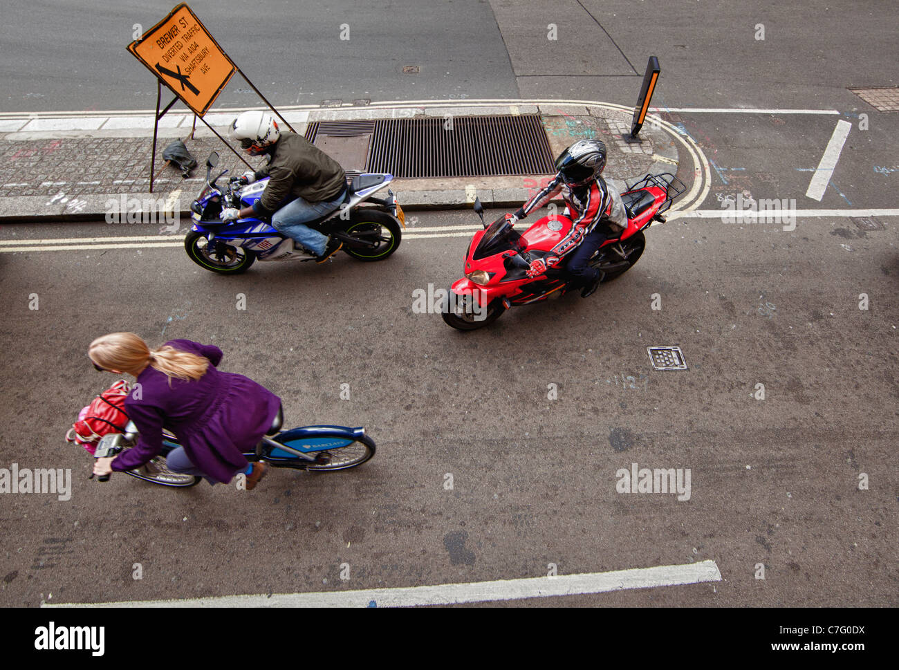 Bikers on London street, England Stock Photo - Alamy