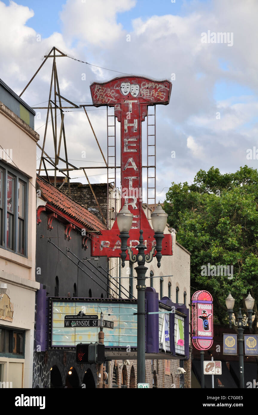 Store fronts of old town Portland Oregon Stock Photo - Alamy
