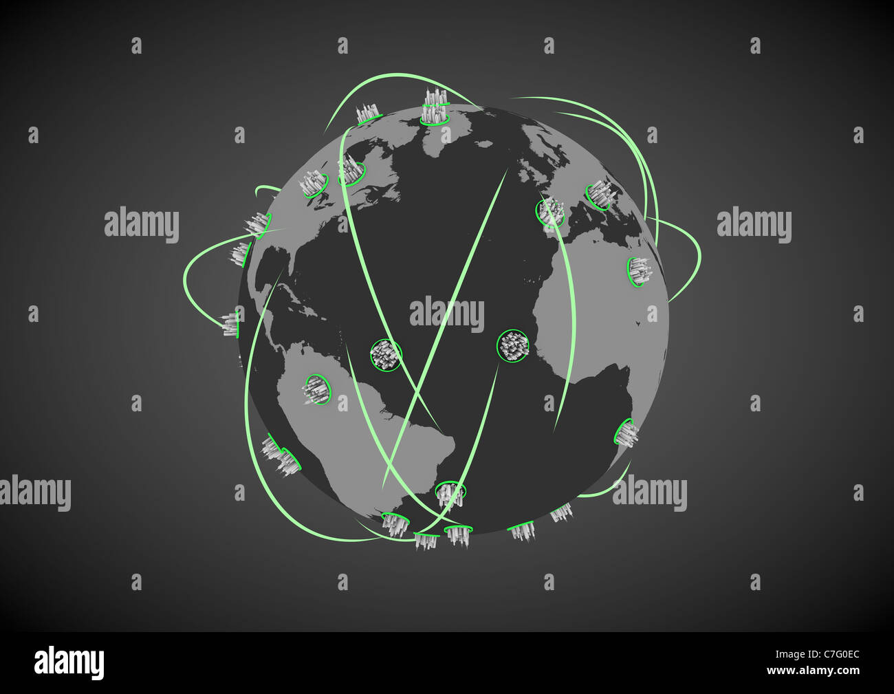 render of a global city network Stock Photo - Alamy