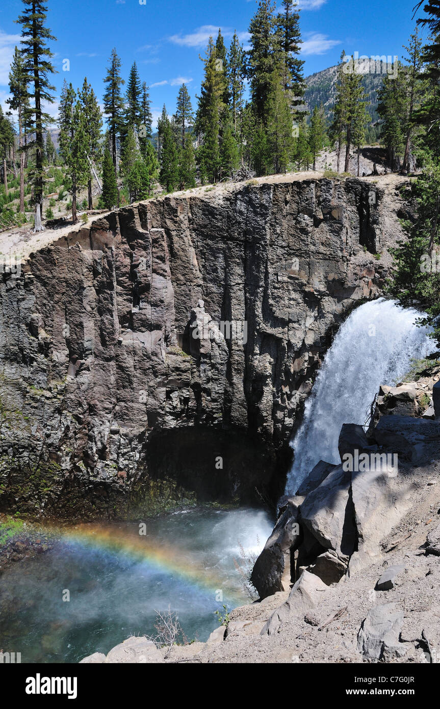 Rainbow fall at the Devil's Postpile National Monument. Mammoth ...