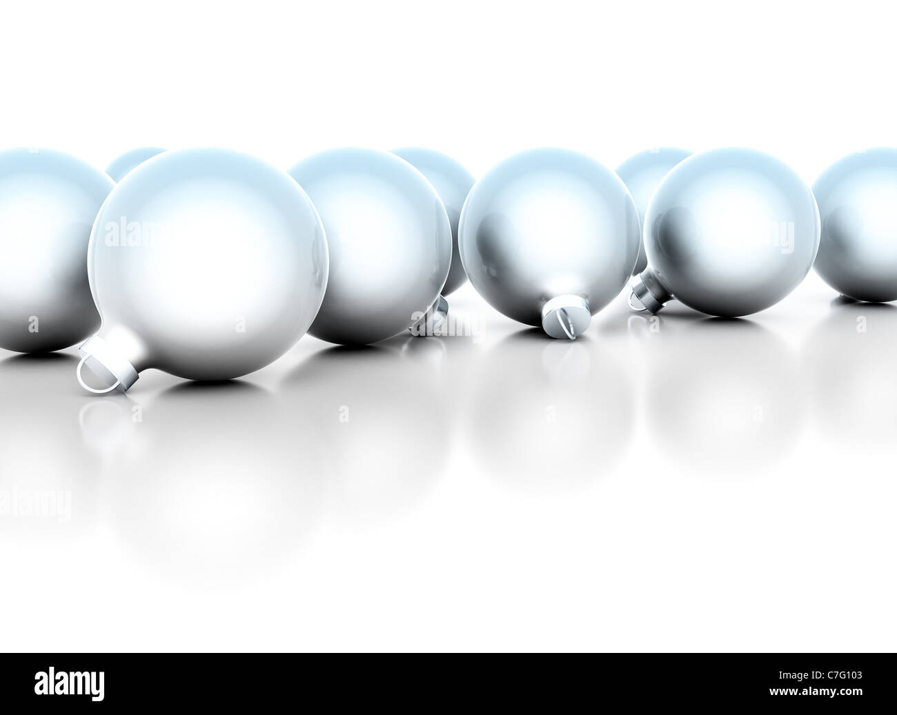 Silver round glittering balls hi-res stock photography and images - Alamy