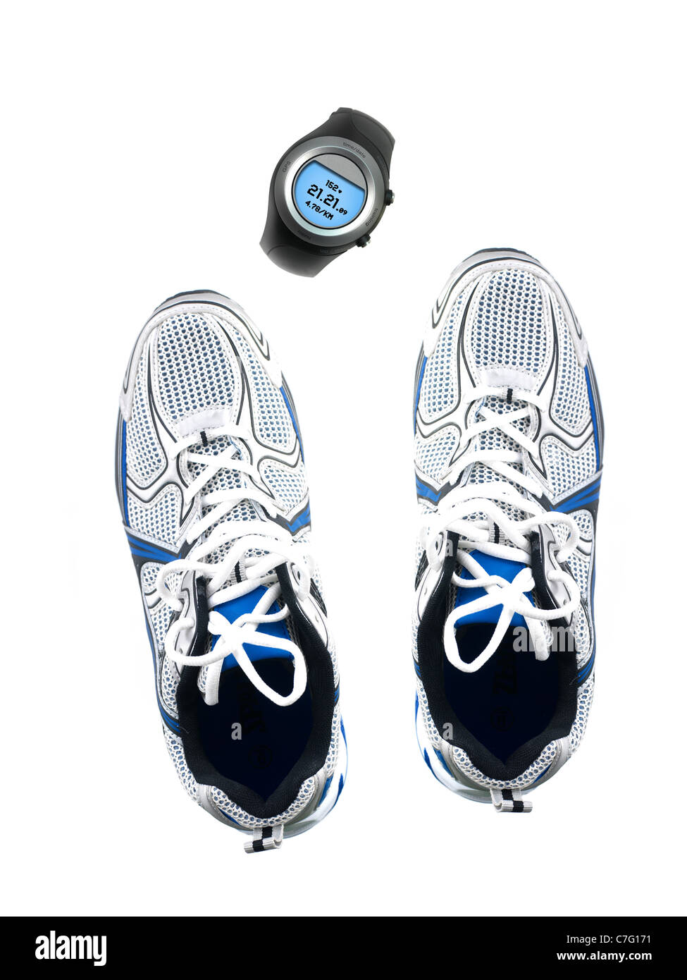 Sports runners isolated against a white background Stock Photo - Alamy