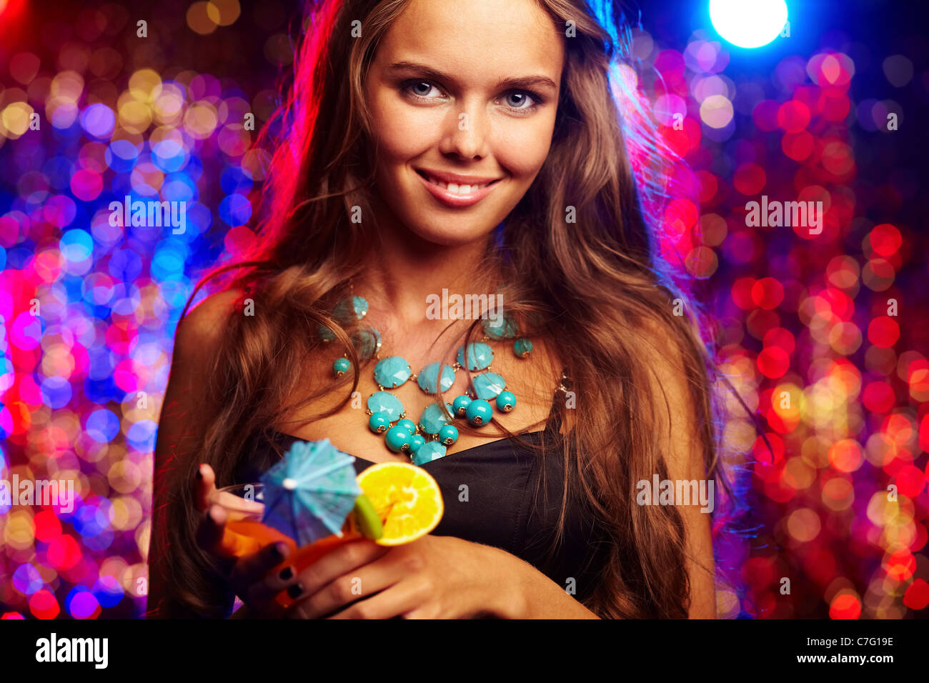 Image gorgeous girl cocktail looking hi-res stock photography and ...