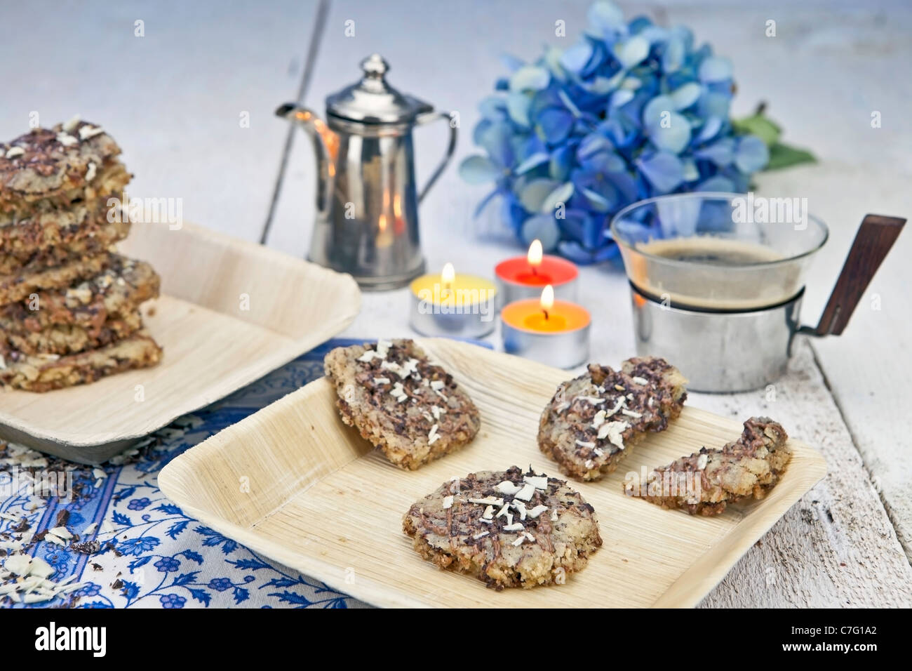 Swiss chocolate biscuits with coffee Stock Photo - Alamy
