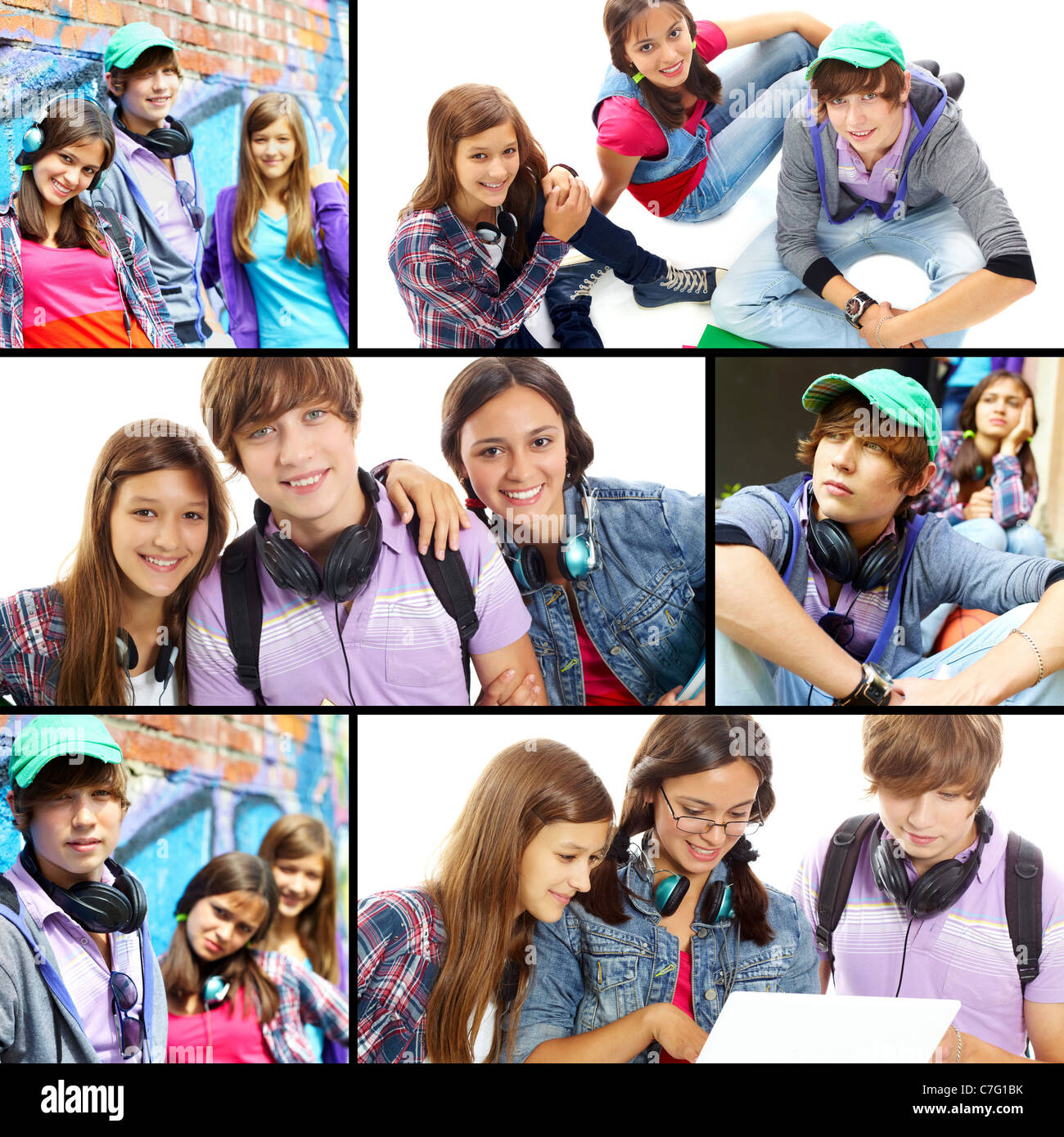 Collage of cute teens hi-res stock photography and images - Alamy