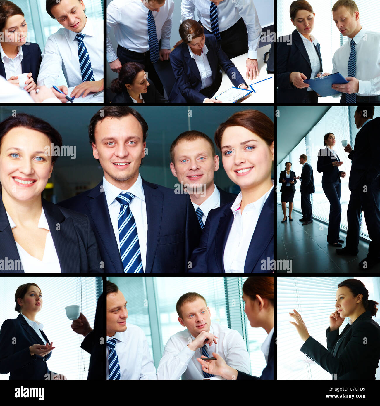 Collage people working together hi-res stock photography and images - Alamy