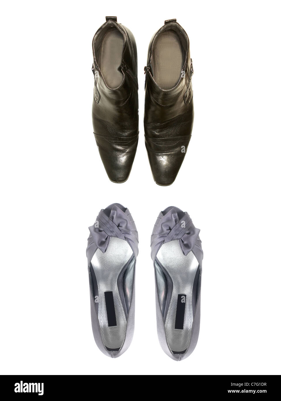 Assorted shoes isolated against a white background Stock Photo - Alamy