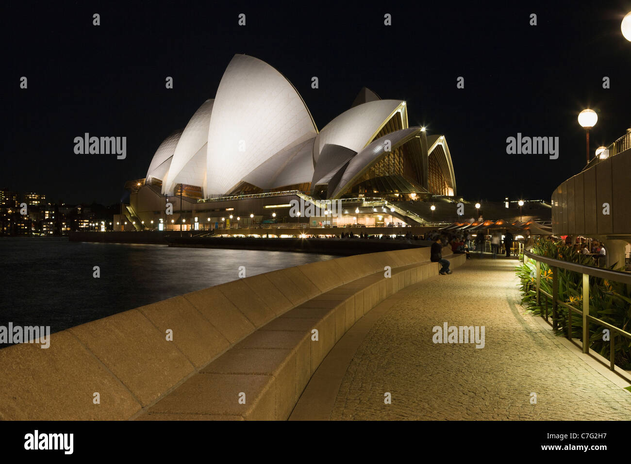 Opera House promenade lights, Bennelong Point, Sydney Australia Stock ...