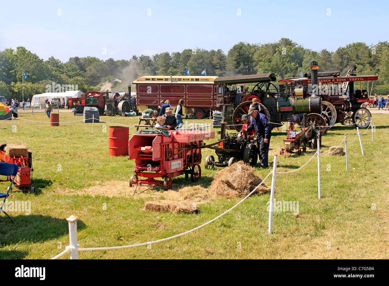 Exhibition of steam-powered farm machinery at the Bath & West ...