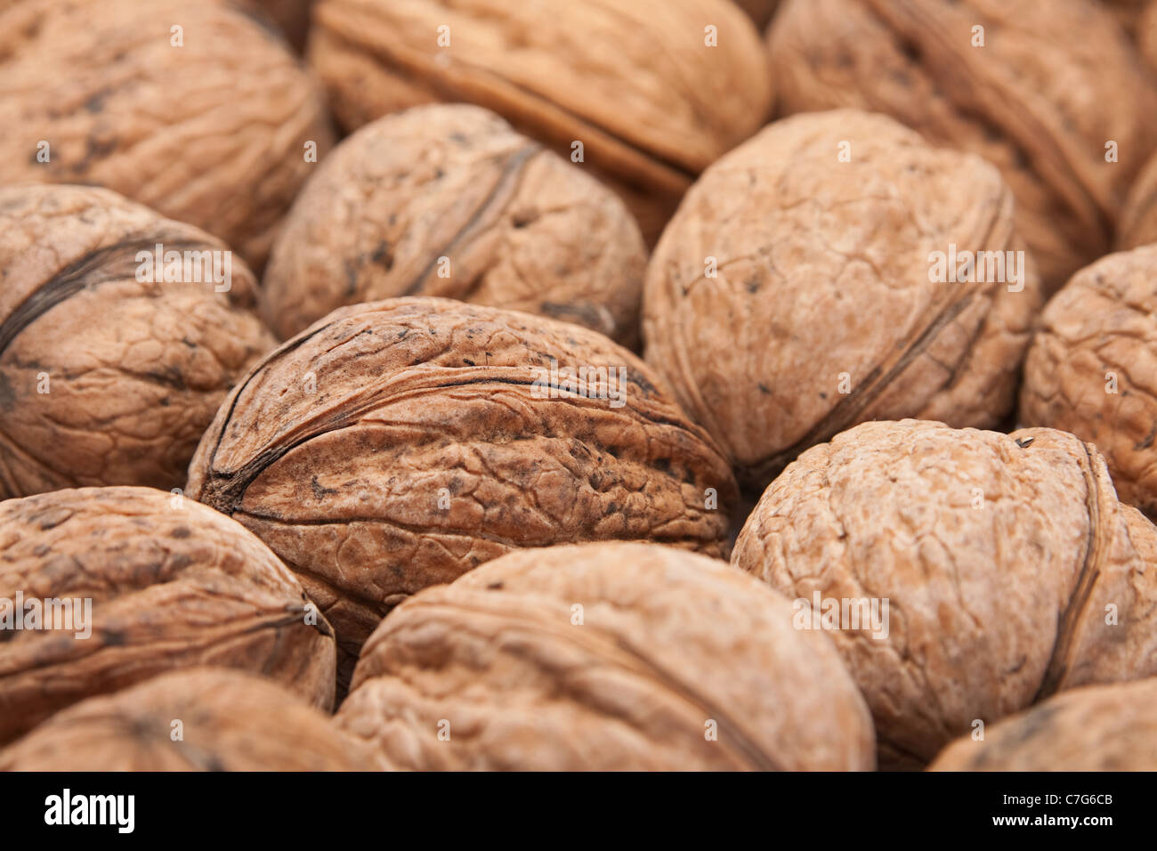 Walnut brown nut closeup detail background Stock Photo - Alamy