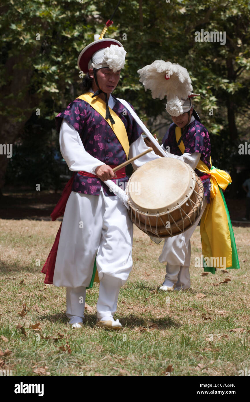 Korean Sangmo traditional hat dance, Australia Stock Photo - Alamy