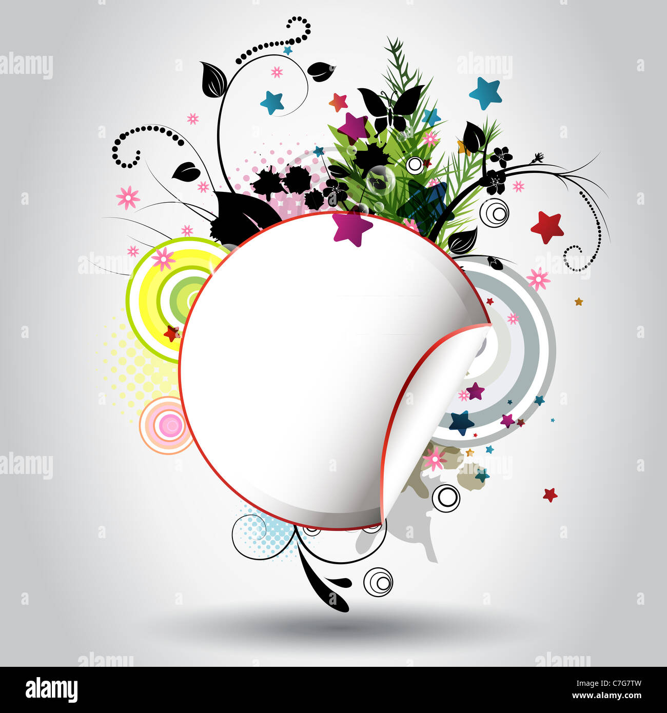 Beautiful vector circle background with floral ornamentation Stock ...