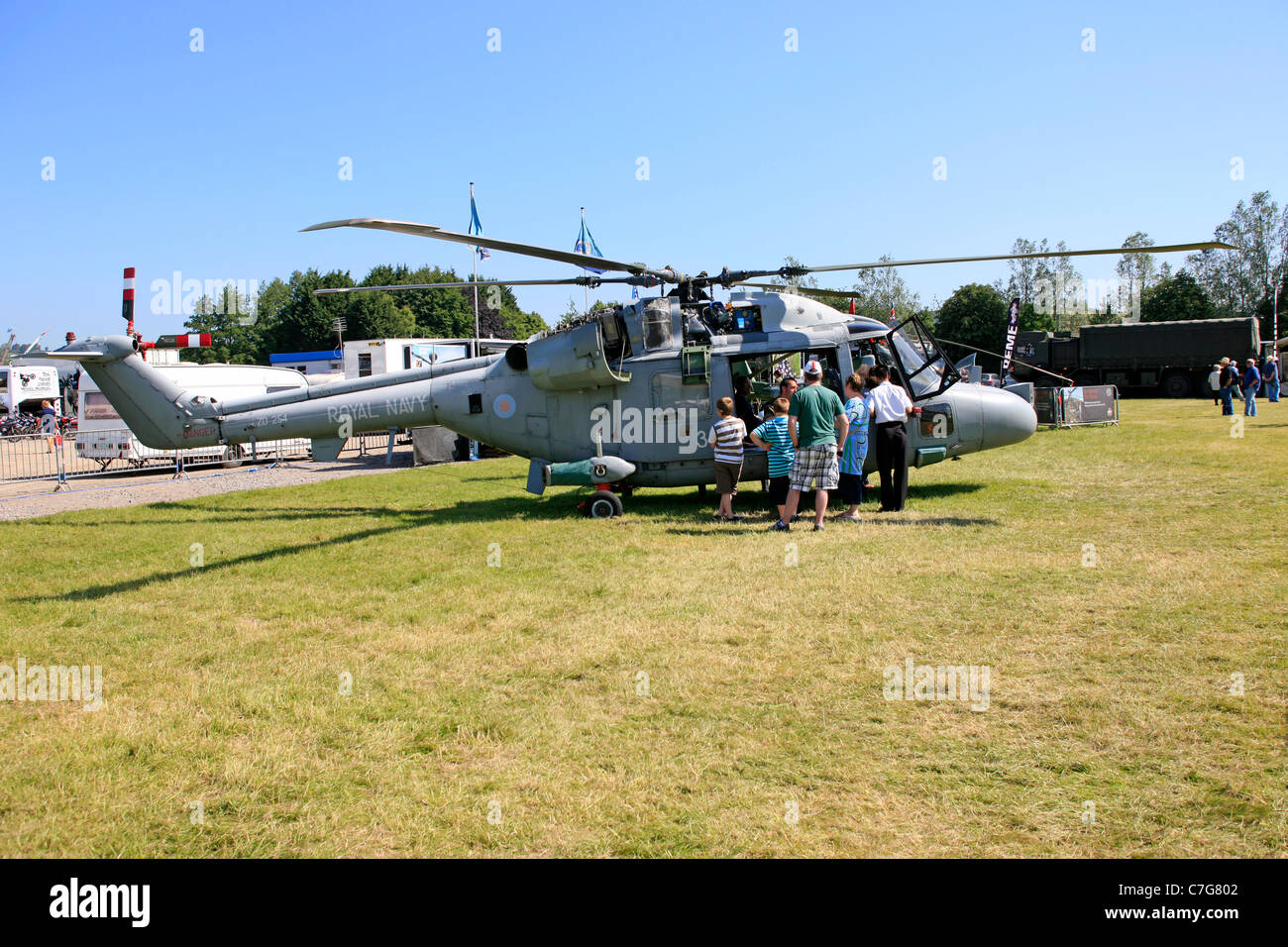 Royal Navy Lynx Helicopter on display at a Military recruiting event ...