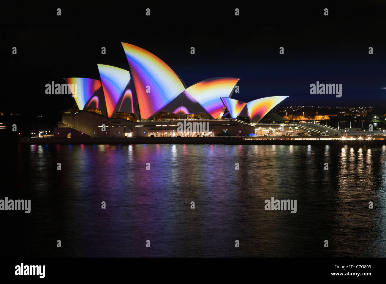 Sydney Opera House sails Light projection installation, Australia Stock ...