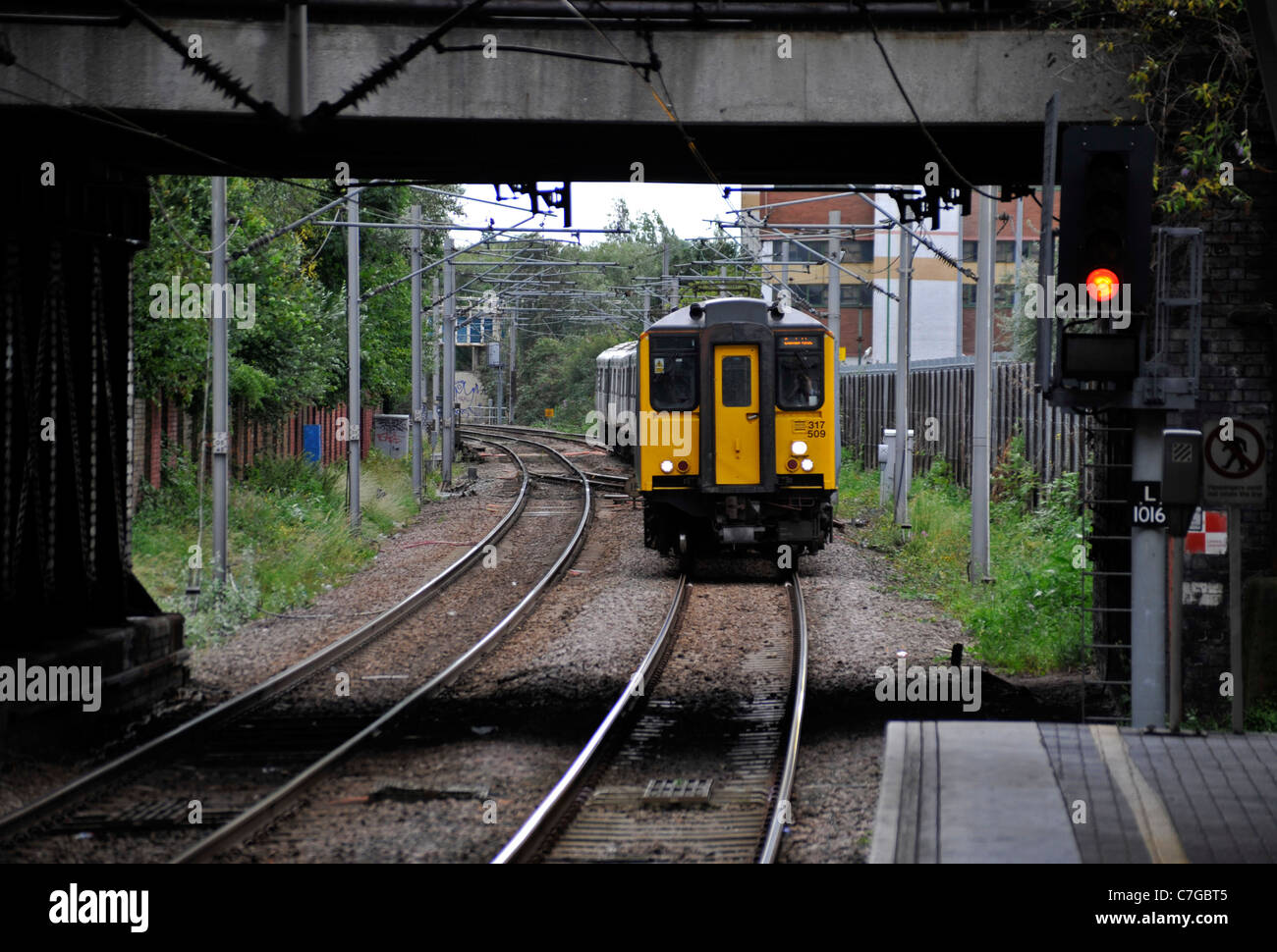 train arriving at station Stock Photo - Alamy