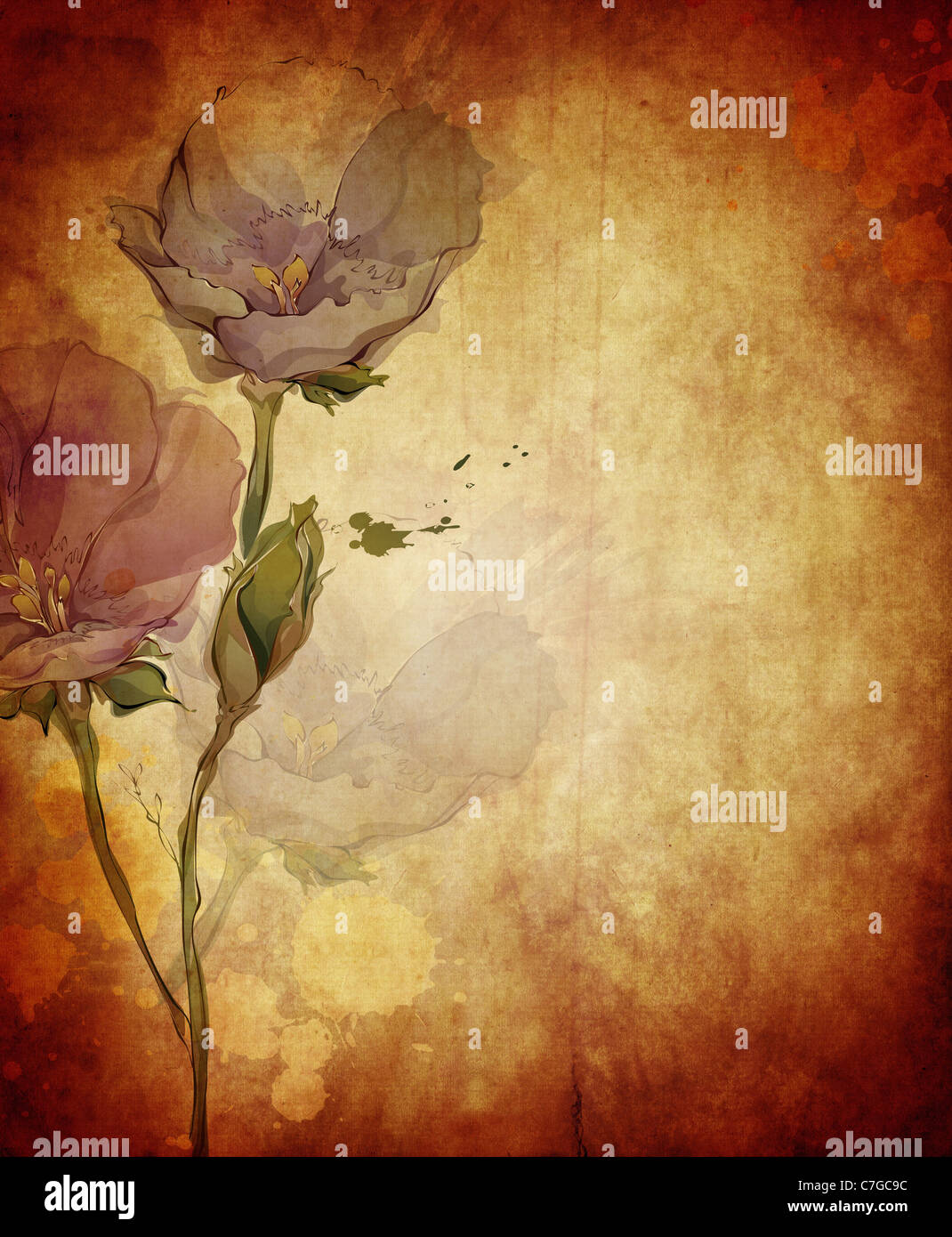 Vintage paper background with grunge and decorative details Stock Photo ...